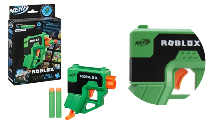 Nerf Roblox Phantom Forces: Boxy Buster Dart Blaster, Pull-Down Priming ...