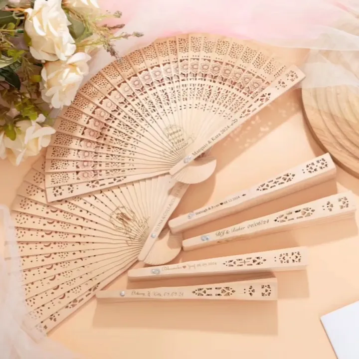 Engraved Personalized Customized Wooden Hand Fan Abaniko Pamaypay ...