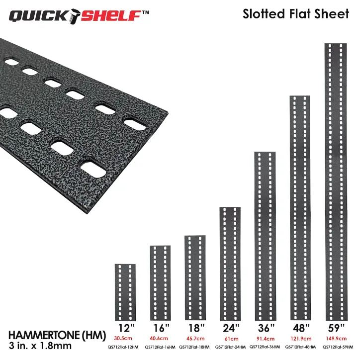 QS DIY Slotted FLAT Steel Sheet 3-in x1.8mm QS712Flat Heavy-Duty ...