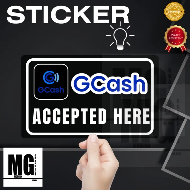Modern Graphics Gcash Accepted Here Sticker PVC Sintra Board l ...