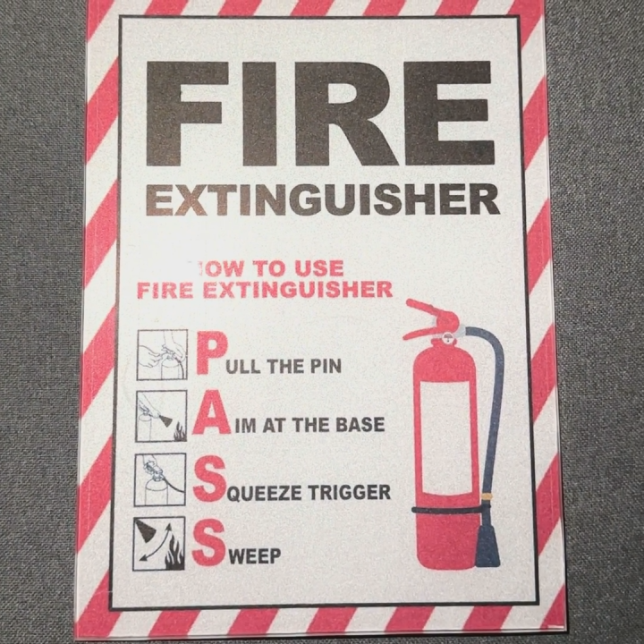 FIRE EXTINGUISHER Reflectorized Waterproof Acrylic Signage How to Use ...