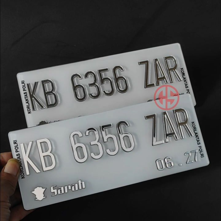 (Sepasang) Plat Nomor Sepeda Motor Timbul Crome Baut Tanam | Lazada ...