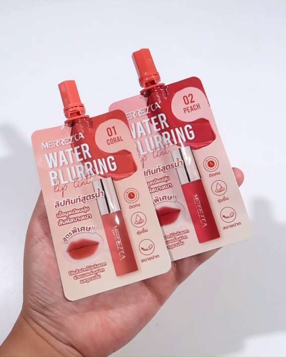 Merrezca Water Blurring Lip Tint - Sachet ลิปทินท์เนื้อน้ำ ที่ให้ฟินิชแ ...