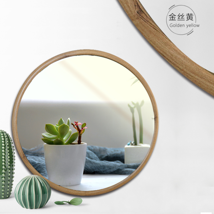 Solid wood style round mirror / Round wall mirror | Lazada PH