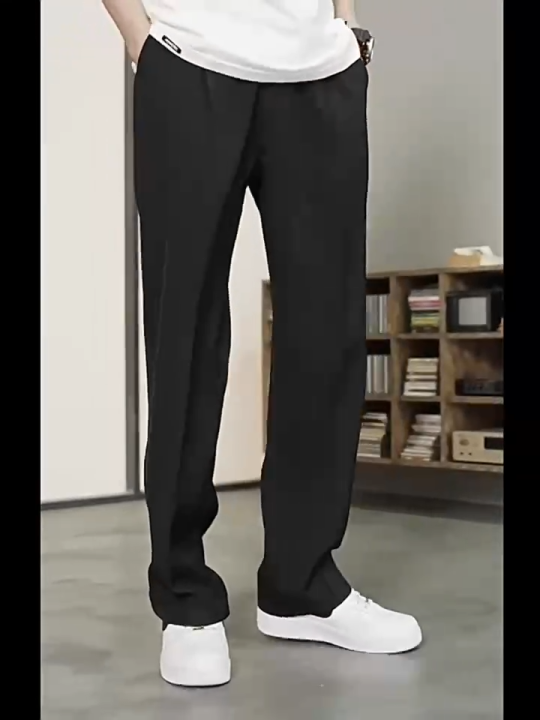 NEW WESTERN High-quality fashionable casual suit trousers loose slacks ...