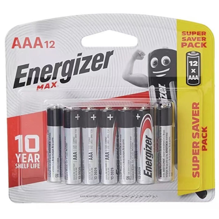 Energizer MAX Alkaline Batteries AAA Super Saver Pack (8 Pcs + 4 Pcs ...