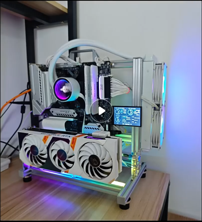 เคสคอมพิวเตอร์ แบบ open air test bench แนวตั้ง ITX ATX CASE | Lazada.co.th