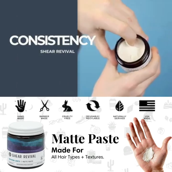 Shear Revival Northern Lights Matte Paste/Crystal Lake Pomade/Gray ...
