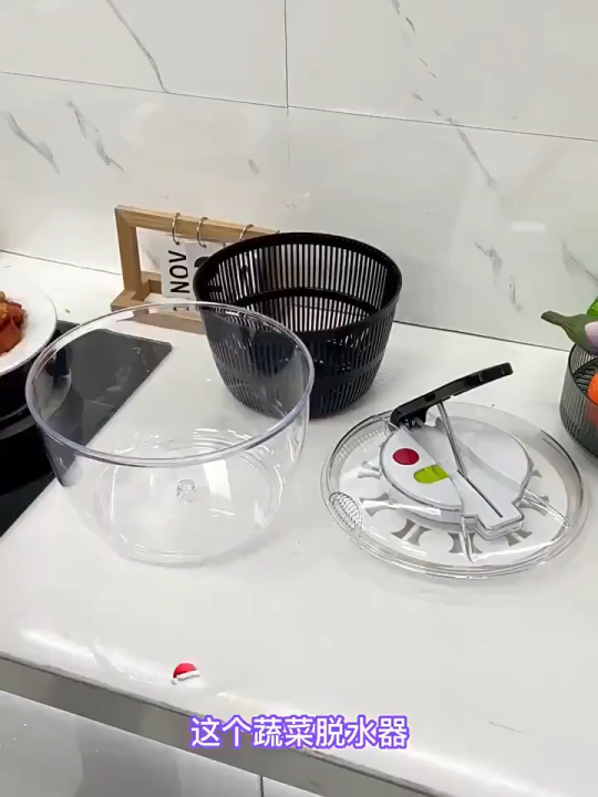 Rotary Salad Spinner Dehydrated Manual Fast Drying Drainer Wash Basket ...
