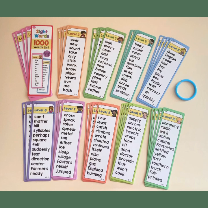 1000 Sight Words Flash Cards Memory Games Educational Flashcards For ...