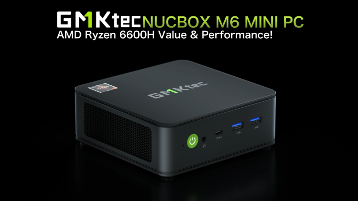 GMK M6 Mini PC AMD Ryzen 5 6600H DDR5 4800MHz PCIe 3.0 M.2 2280 SSD Windows 11 Pro Dual LAN 2.5G ...