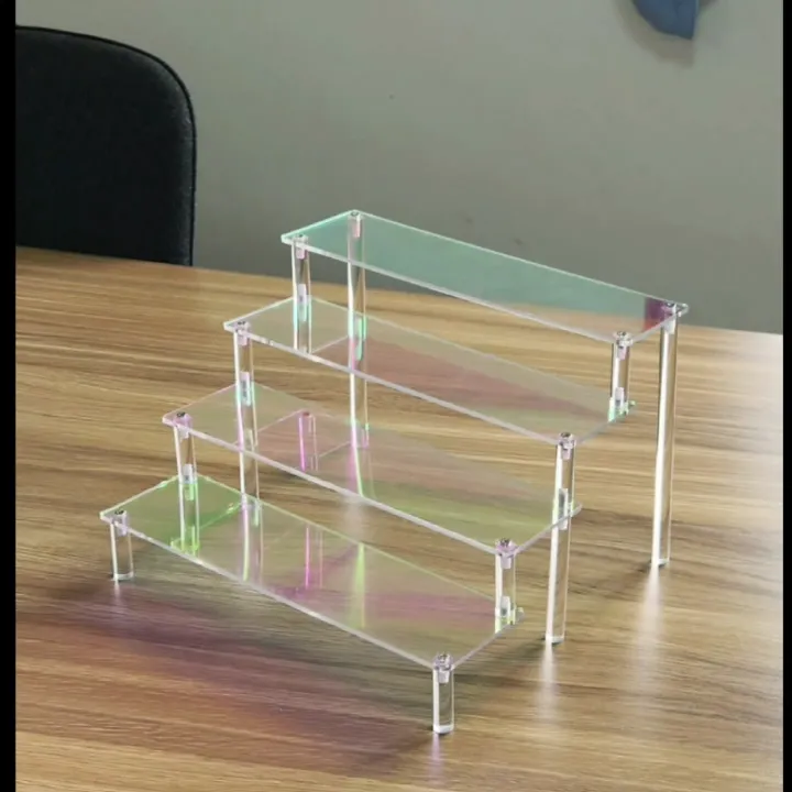Acrylic Display Rack Figurine Display Shelf Glasses Counter Riser Stand ...