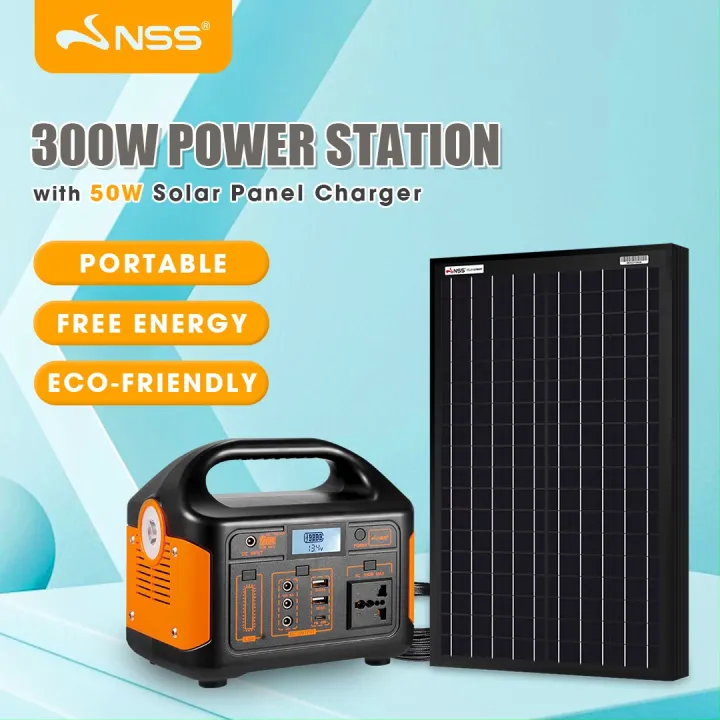 Nss Power Station With Solar Panel 220V 100W-300W Portable Big Capacity ...