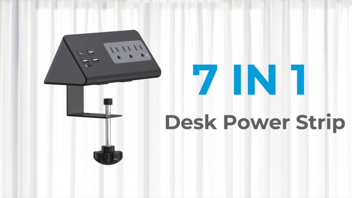 clamp for power strip USB power socket Clamp Power Strip with PD 20W ...