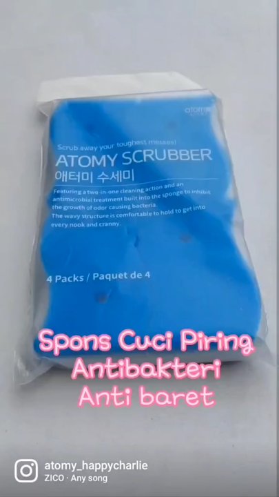 ATOMY SCRUBBER SPONGE 4 PACKS {MADE IN KOREA} | Lazada PH