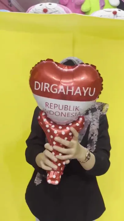 Balon Pentungan Glosy Love Dan Bulat Merah Putih HUT RI | Lazada Indonesia