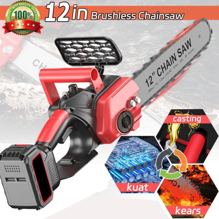 Creatorally 12in Brushless Chainsaw Cordless Electric 5000W Chain Saw ...