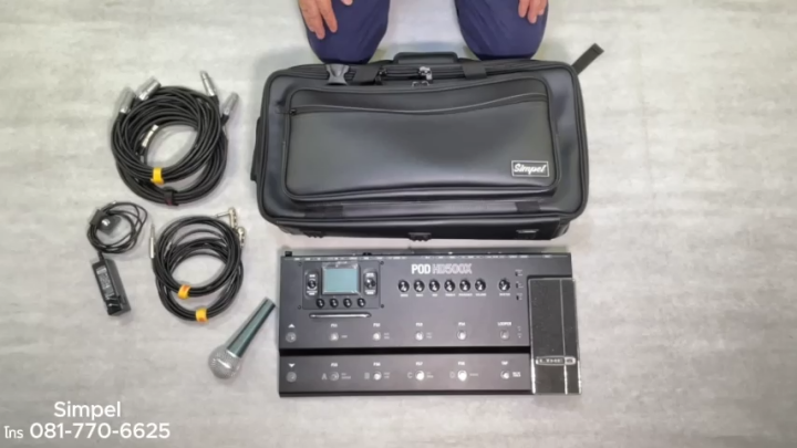 Simpel รุ่น EFX5 กระเป๋าเอฟเฟค Line6 POD HD500X วัสดุหนังพีวีซี สีดำ ...