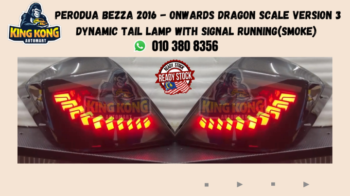 Perodua Bezza 2016 - Onwards Dragon Scale Dynamic Tail Lamp With Signal ...