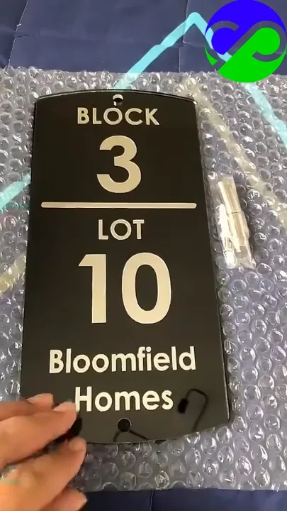 Personalised Modern House Sign Door Number Street Address Glass Effect ...