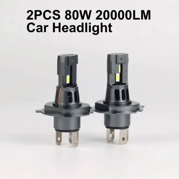 2pcs H4 H7 80w/Pair 20000lm High/Low Beam High Beam Led Headlight Bulbs ...