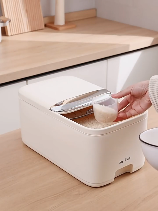 Rice Container 5kg 10kg Rice Storage Bucket Dispenser Kitchen Cereal ...