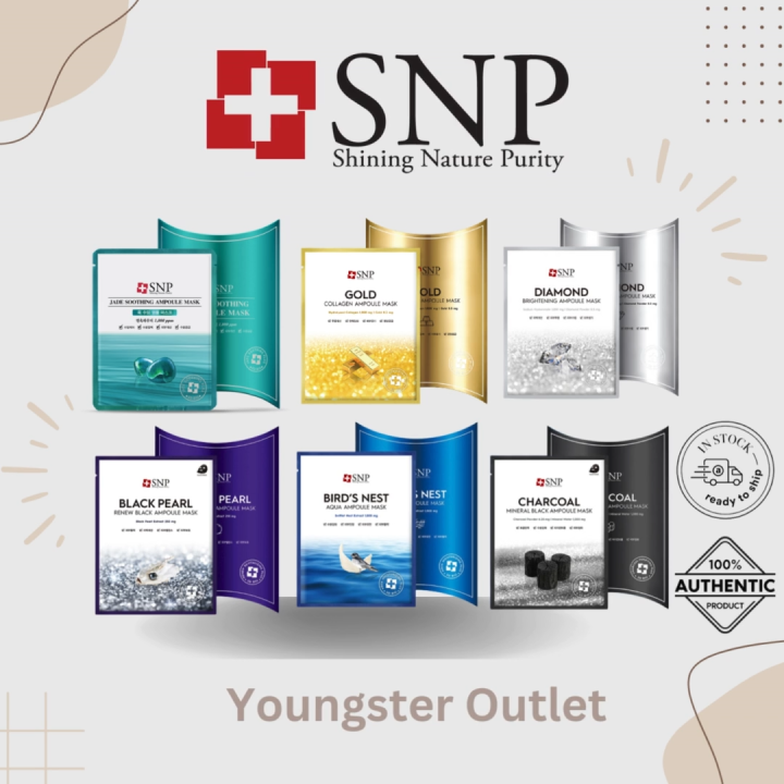 【100% Authentic】SNP Ampoule Mask (10 Sheets/Box) | Lazada