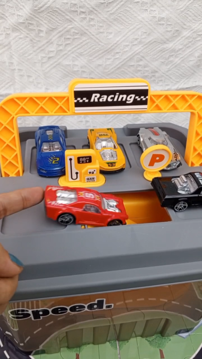BYJ Speed Racing Adventure Vehicle Playset Car Park with Storage Box ...