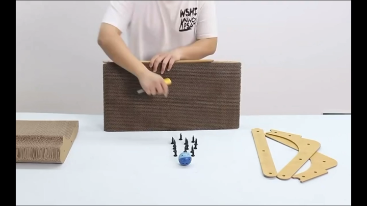 Vertical L-shaped Cat Scratching Post Corrugated Cardboard Cat ...