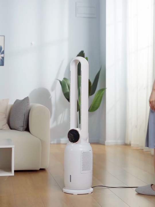Bladeless Electric Fan with Remote Control and Air Filtration Powerful ...