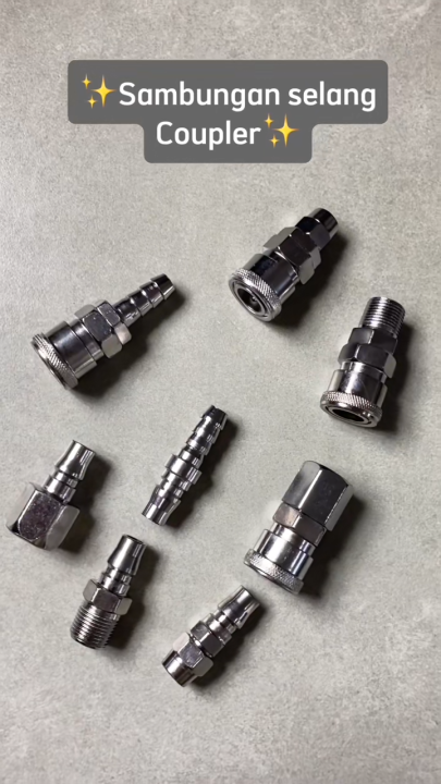 PAKET COUPLER 8 ITEM !!! Tekiro Quick Coupler Two Touch UKURAN 20 SH / SF/ SM /SP/+PH /PF /PM ...