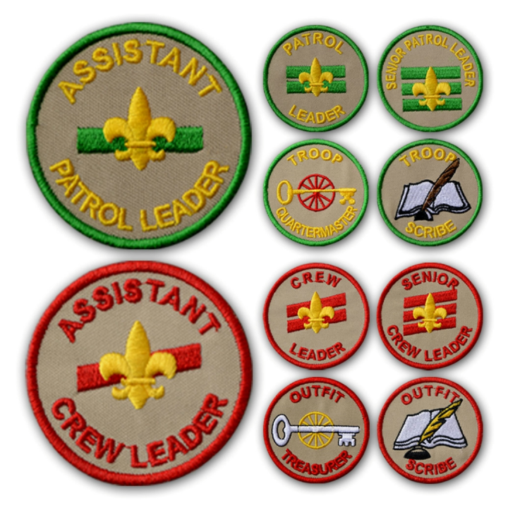 Position Badges for Scouts - Embroidered Patches (Crew Leader, Patrol ...