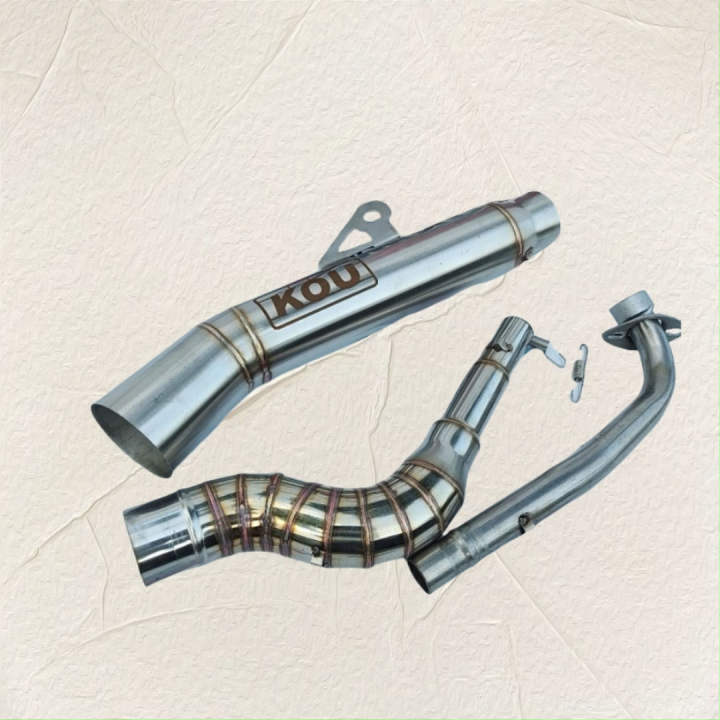 Exhaust KOU MAHACHAI NEW open spec pipe and big elbow for xrm 125 xrm ...