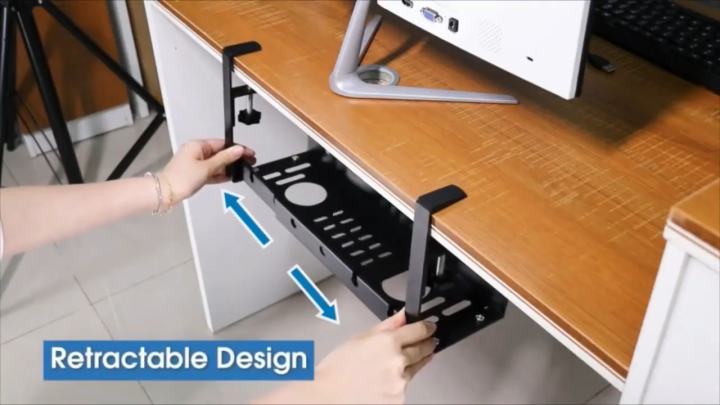 Cable management under table Retractable Design Storage Rack Desk ...