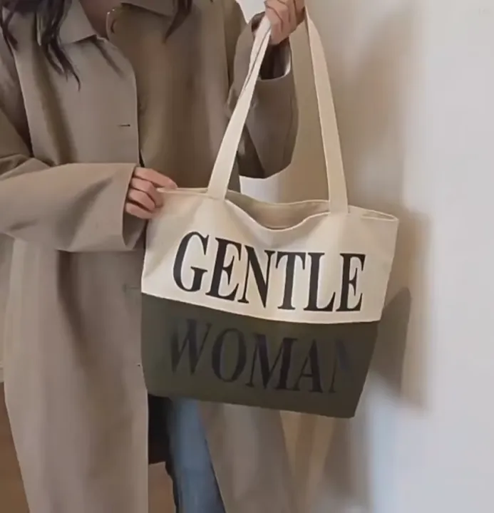 New Gentle Woman Thai Trend Canvas Tote Bag Students College University ...