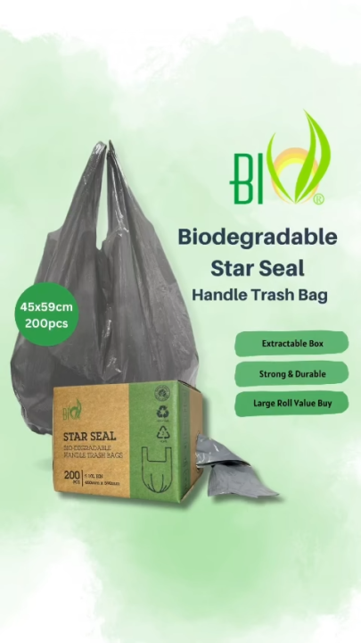 BIO Biodegradable Star Seal Handle Trash Bag (10L/20L) | Lazada Singapore