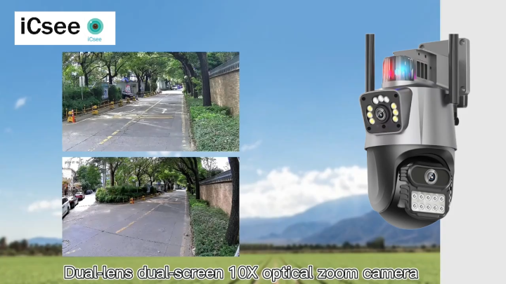 ICSEE Dual Lens Security cctv camera outdoor Waterproof 360° 6MP 4K HD ...