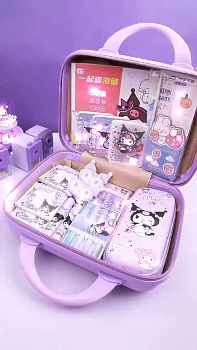 Kuromi Luxury Gift Box Stationery Sanrio Set Pencil Case Notebook Kids ...