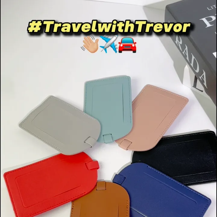 TREVOR Leather Luggage Tag - Premium Waterproof Travel Suitcase Baggage ...