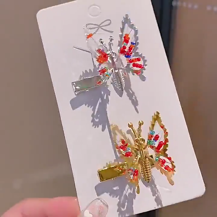 Moving Butterfly Spring Clip Little Girl Super Fairy Shattered Hair ...