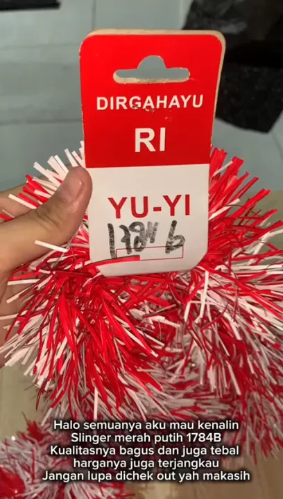 Yu YI Kualitas PREMIUM Slinger merah putih 1784 B (10cm/2m) / Hiasan 17 agustus / HUT RI 1784B ...