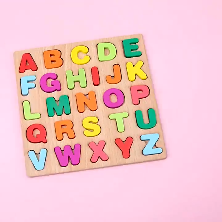 ABC Alphabet Digital Puzzle Wooden Toys Kid Number Letter shape ...