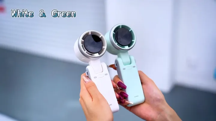 Mini Fan Rechargeable Handheld Fordable With Free Lanyard 3600Mah Long ...