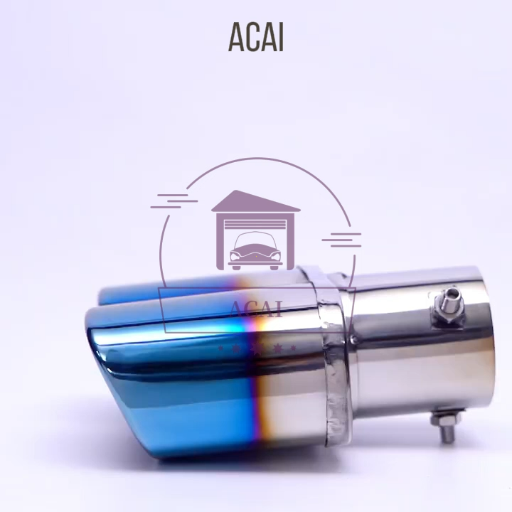 car exhaust muffler universal Car Dual Inlet Rear Exhaust Muffler Pipe ...