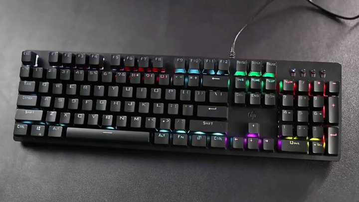 Gamen HP GK100F Wired Hot-swappable Mixed Light Cyan Shaft Mechanical ...