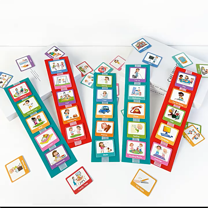 60PCS Schedule Flashcards Daily Routine Chore Chart Visual Flash Cards ...