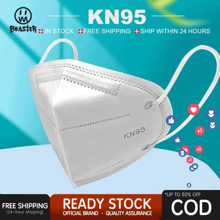 BEASTER KN95 Mask Original 50 PCS Fda Approved White Mask 5Ply Medical ...