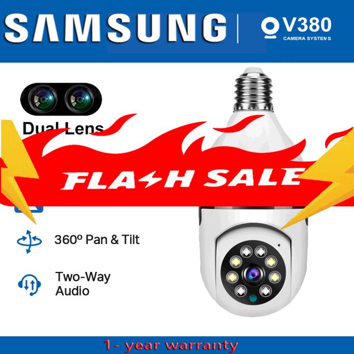 CCTV camera v380 pro connect 360° Dual camera lamp holder with audio ...
