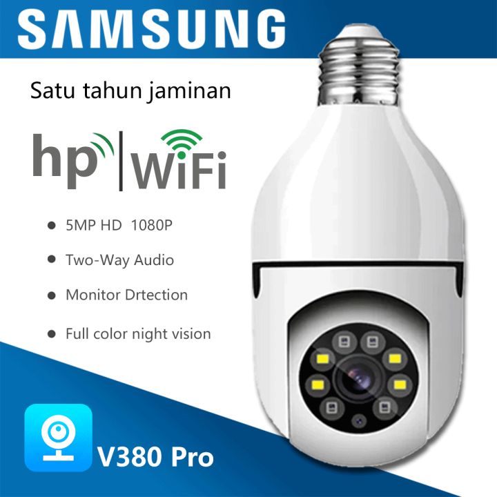 CCTV IP Camera WIFI V380 Pro cctv jarak jauh E27 Wireless 1080P PTZ ...