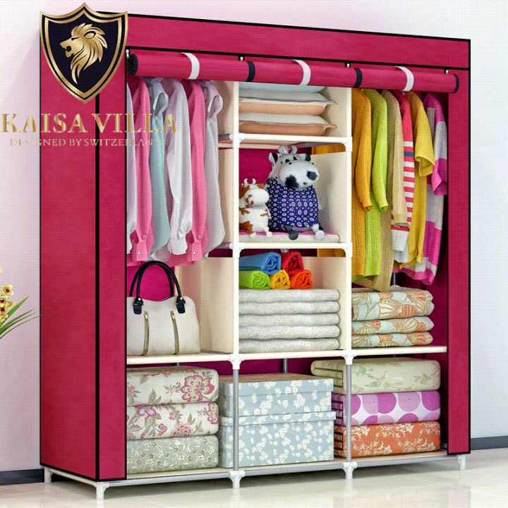 Kaisa Villa Wardrobe Simple Cloth Wardrobe Home Bedroom Clothes Hanging ...